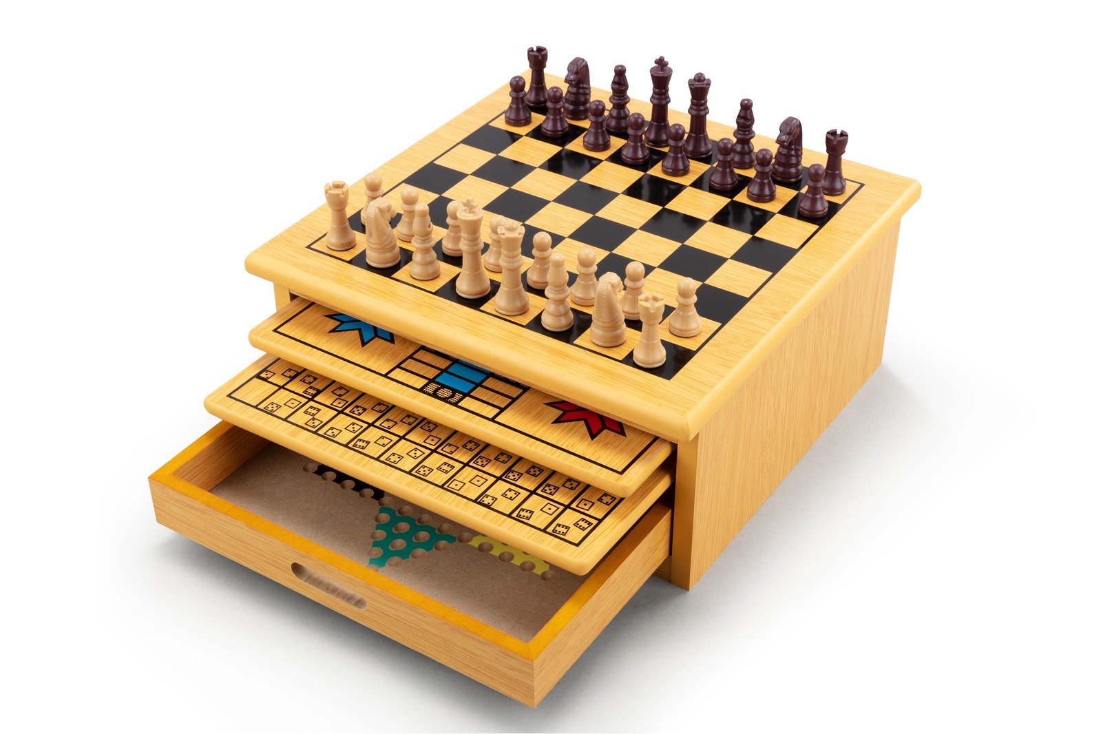 Buy Kogan 15-in-1 Games Table 30cm Chess/Solitaire/Marbles/Dominoes ...