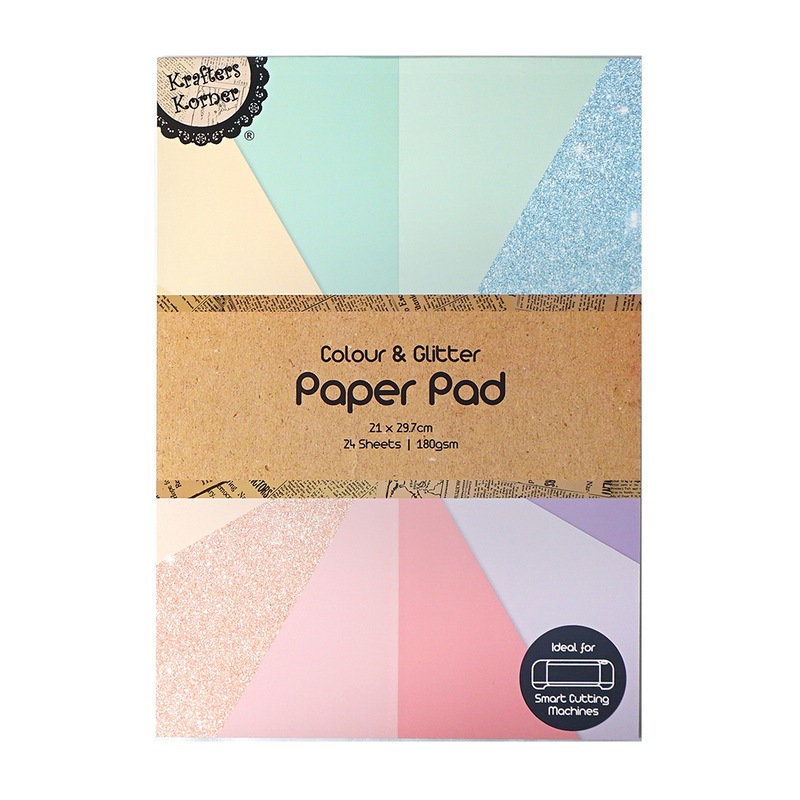 Buy Krafters Korner A4 Colour & Glitter Card Pad Assorted Kids Craft ...