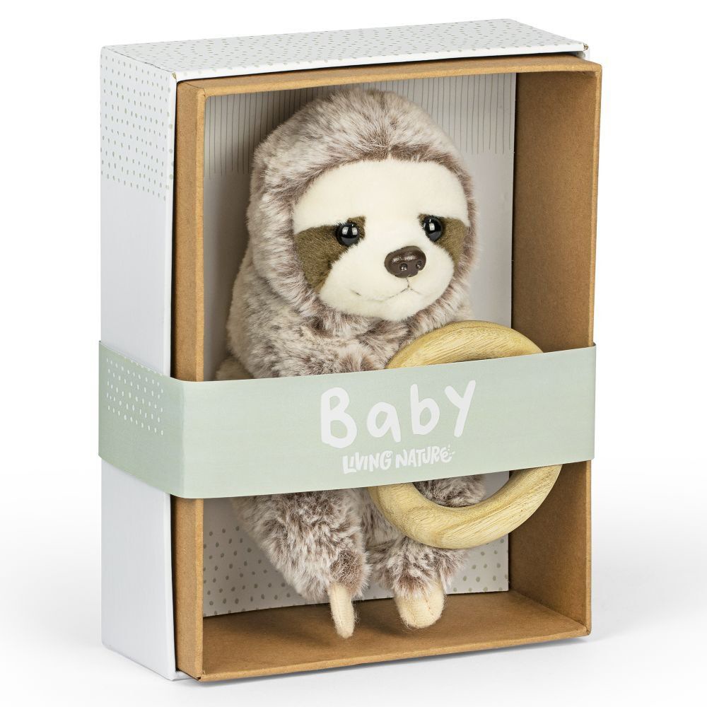 Buy Living Nature 21cm Baby Sloth w/ Ring Kids Animal Play Plush ...