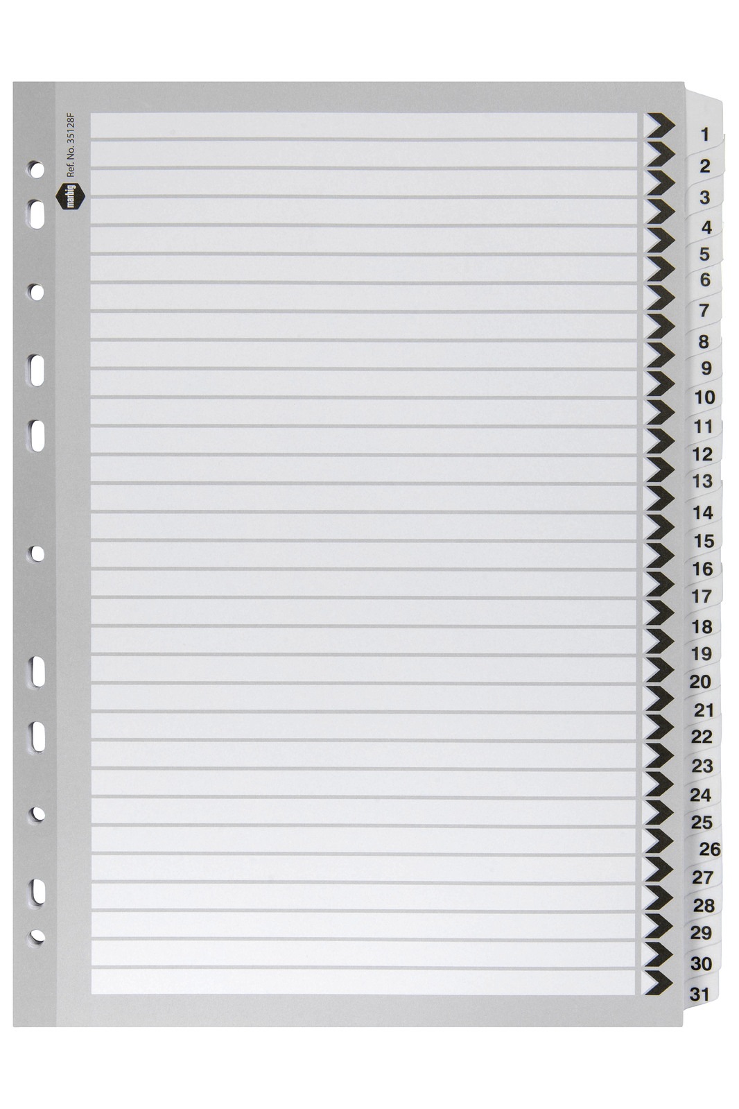 Buy Marbig 1-31 Tab A4 File Ring Binder Plastic Divider Page Organiser ...