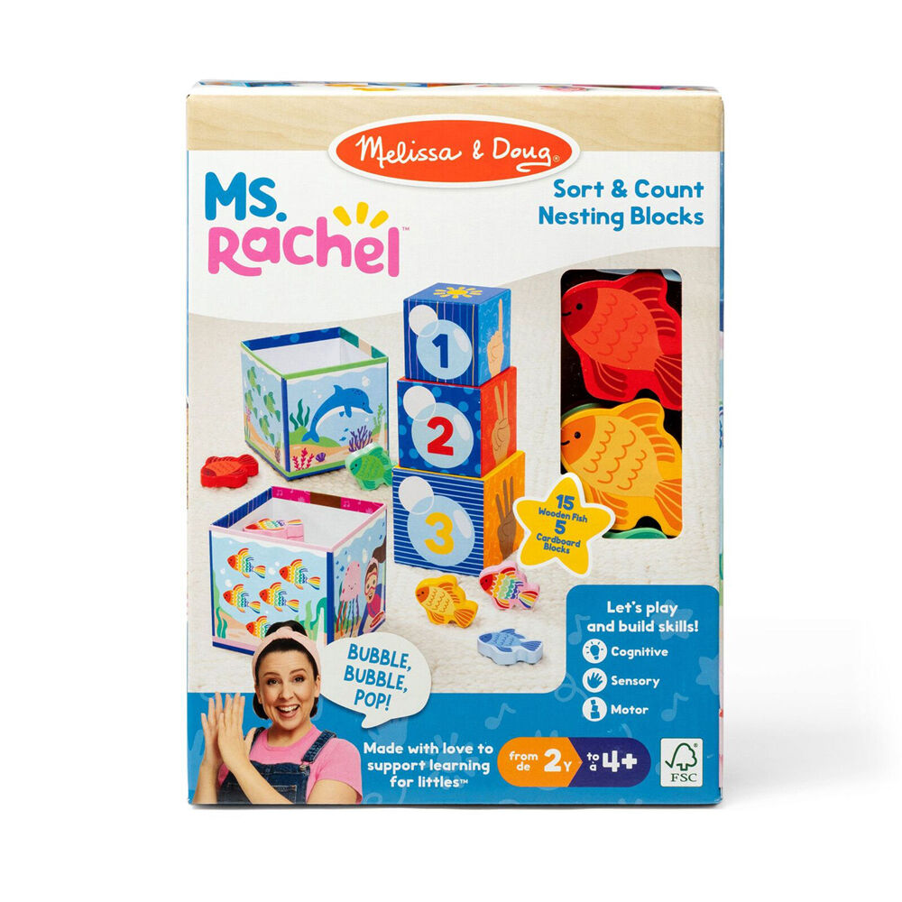 Buy Melissa & Doug Ms. Rachel Nesting Tower Blocks Kids Toy Sort Count ...