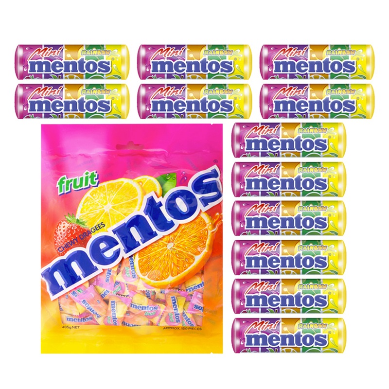 Buy Mentos Fruit Flavoured Chews Confectionery Candy Chewy Kids Lolly ...