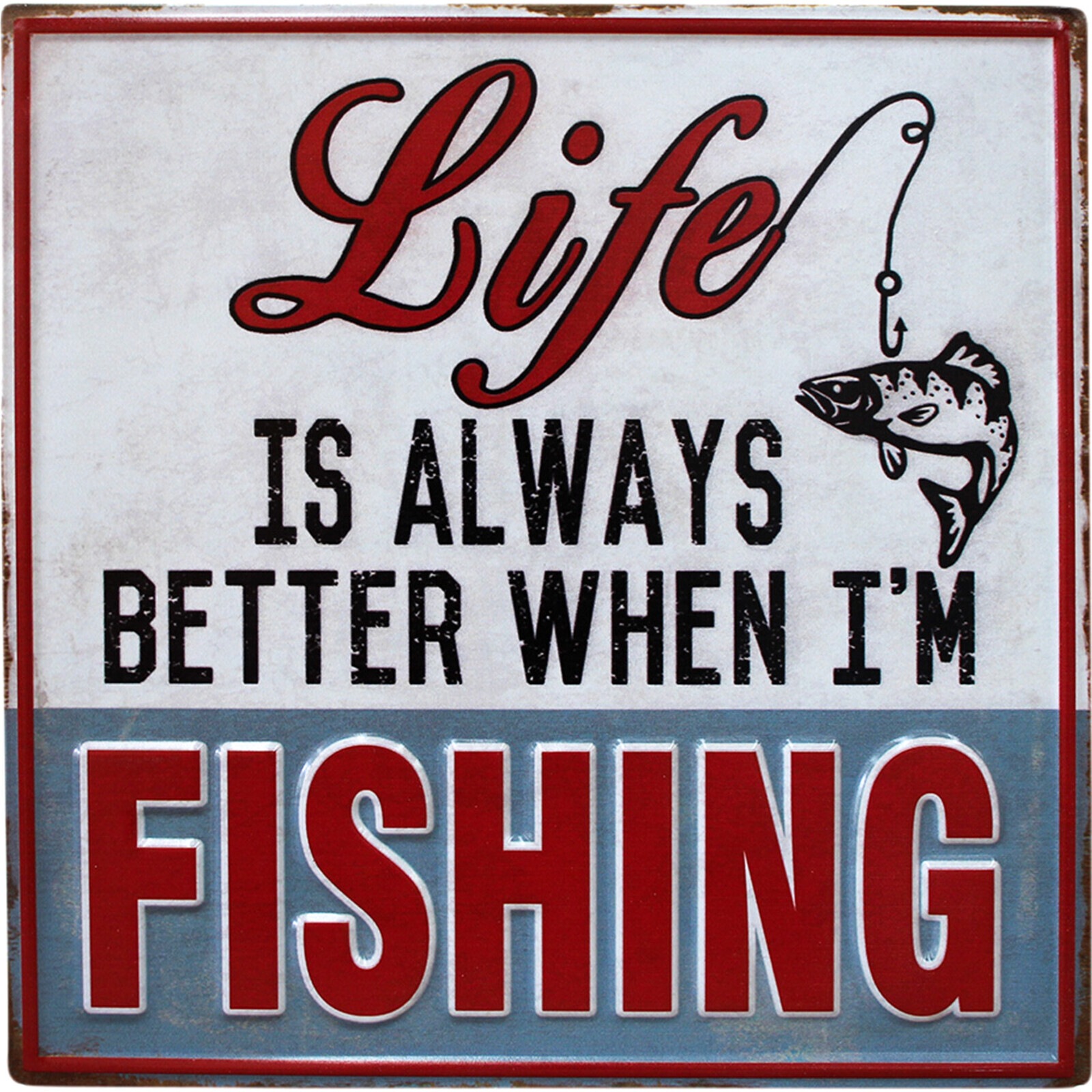 Buy Metal/String 25cm Life Fishing Sign Wall Hanging Signage Plaque ...
