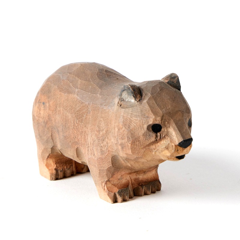 Buy Nordic Kids 8cm Birch Wood Wombat Figurine Decorative Sculpture ...