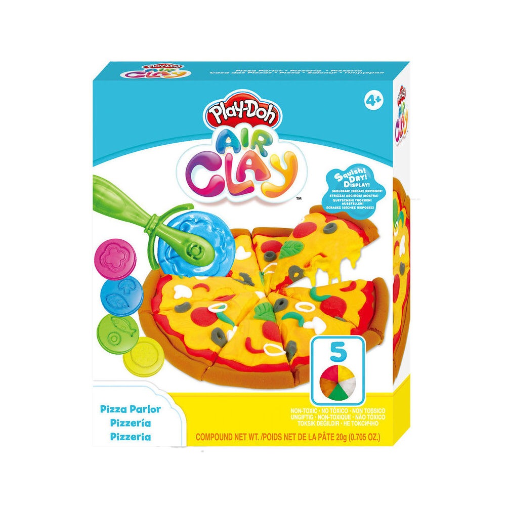 Buy Play-Doh Air Dry Clay Pizza Parlour Set Mess-Free 5 Bright Colours ...
