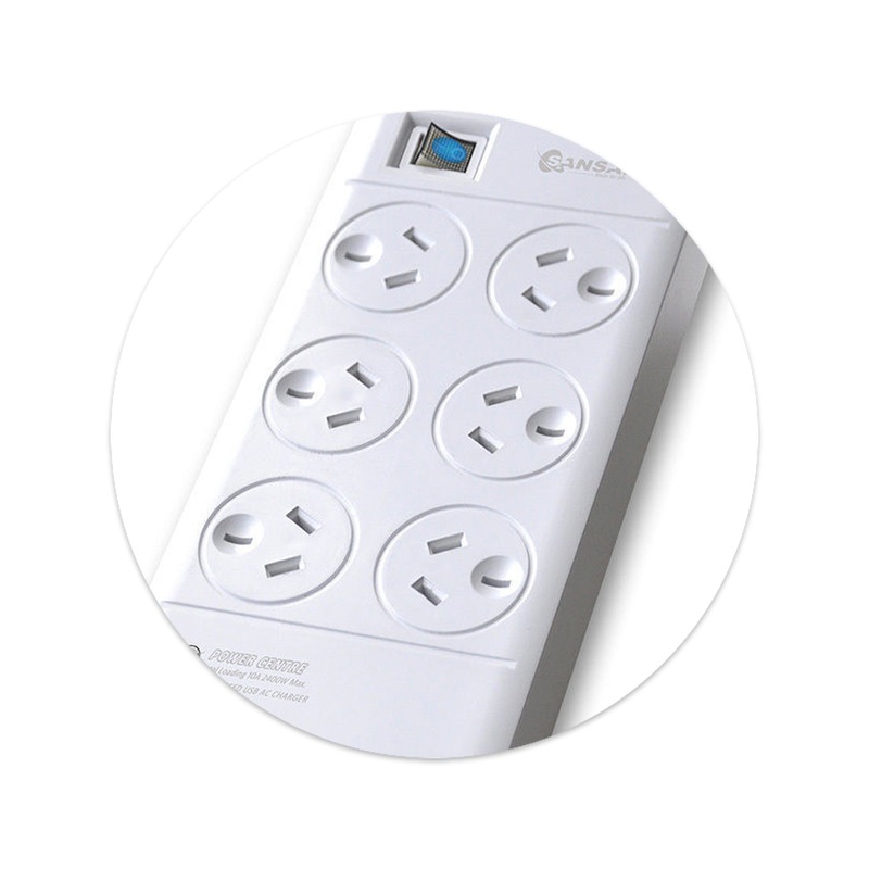 Buy Power Board 6 Way Outlets Socket 4 Usb Charging Charger Ports w ...