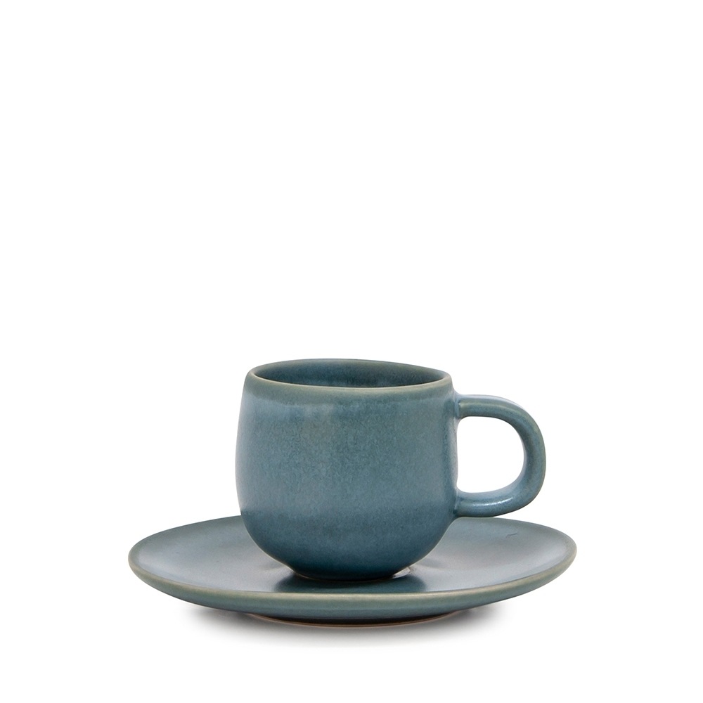Buy Salt & Pepper Hue Stoneware 85ml Coffee Espresso Cup/Mug and Saucer ...