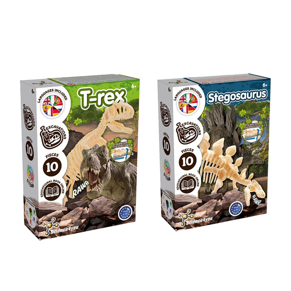 Buy Science 4 You Stegosaurus/T-Rex Fossil Excavation Kids DIY Kit ...