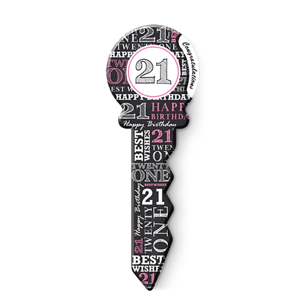 Buy Small 21st Birthday Big Key Pink Fun Novelty Celebration Message ...