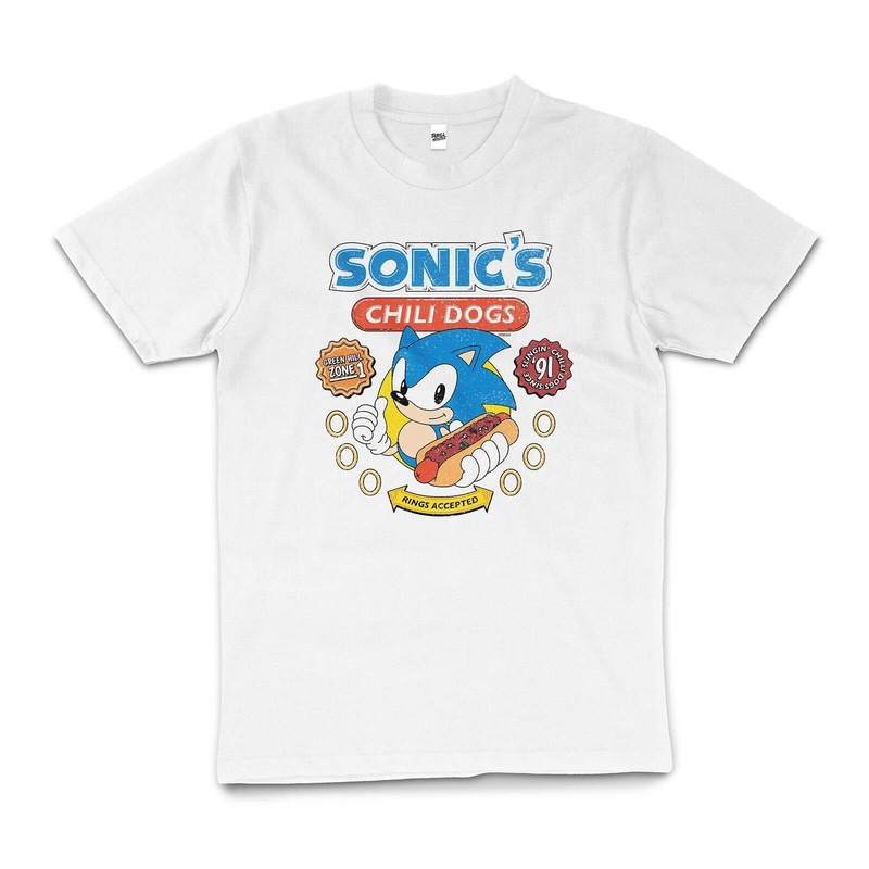 Buy Sonic The Hedgehog Chili Dogs Retro Game SEGA T-Shirt Unisex Tee ...