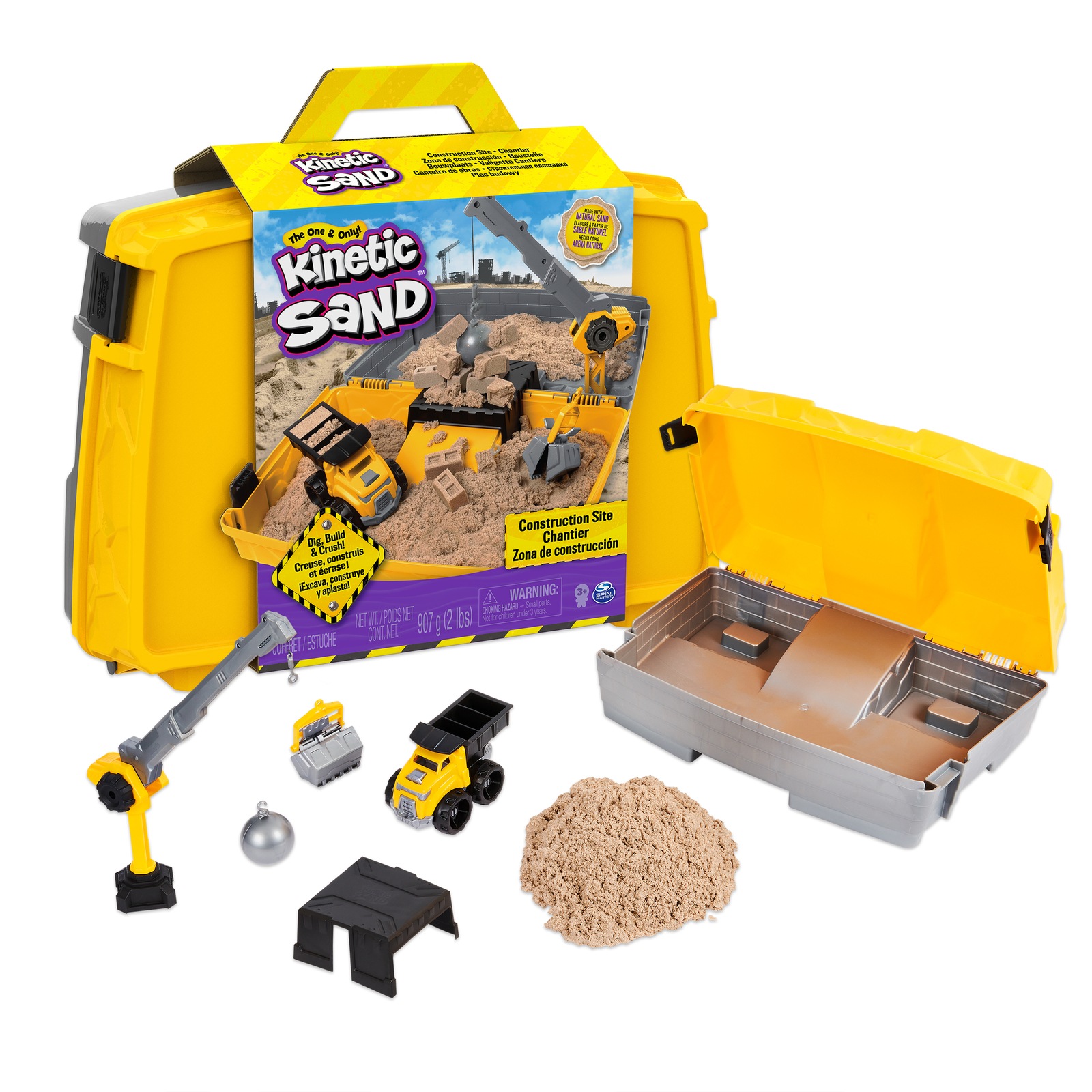 Buy Spin Master Kinetic Sand Construction Folding Sandbox Kit Kids Play ...