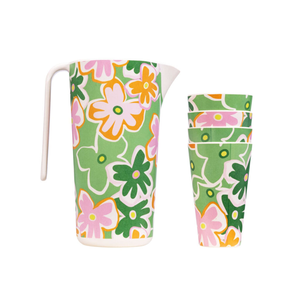 Buy Splosh Summer Pop Bamboo Melamine 1395ml Jug w/ 4x Drink Cup Green ...