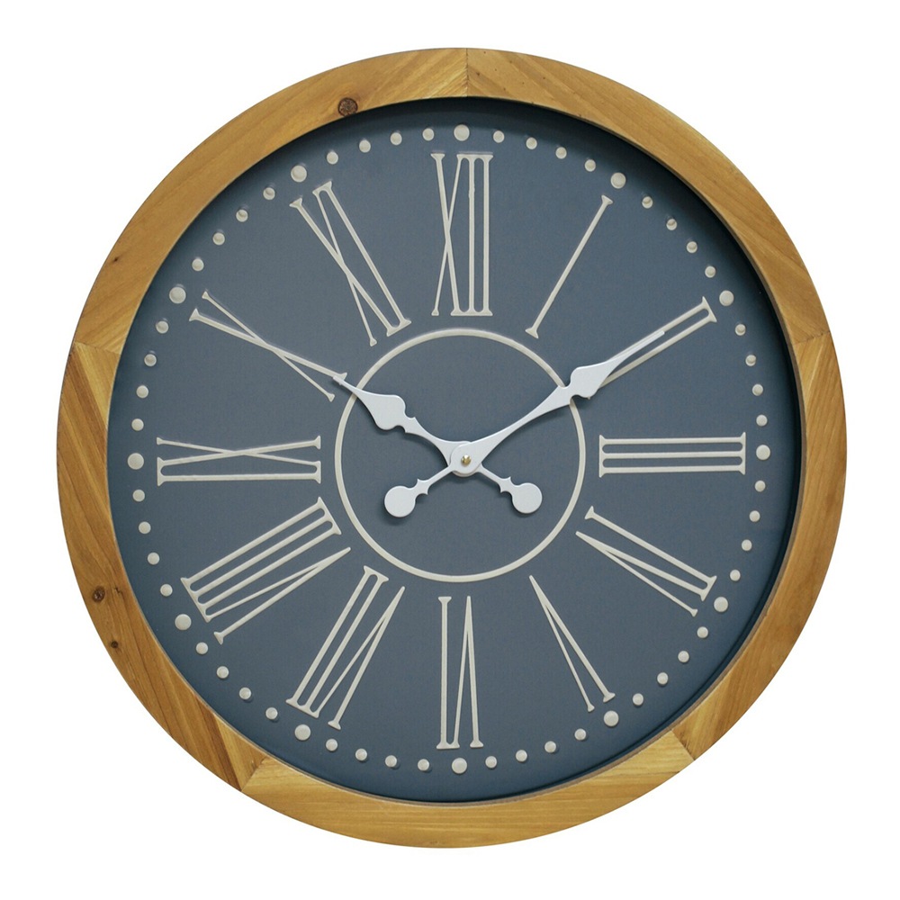 Buy Time Square Metal Glass 60cm Wall Clock Round Analogue Hanging Home ...