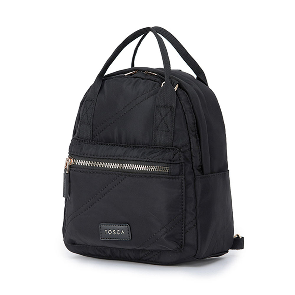 Buy Tosca Mini Nylon Utility Compact Carry Purse Bag Black Stitch w ...