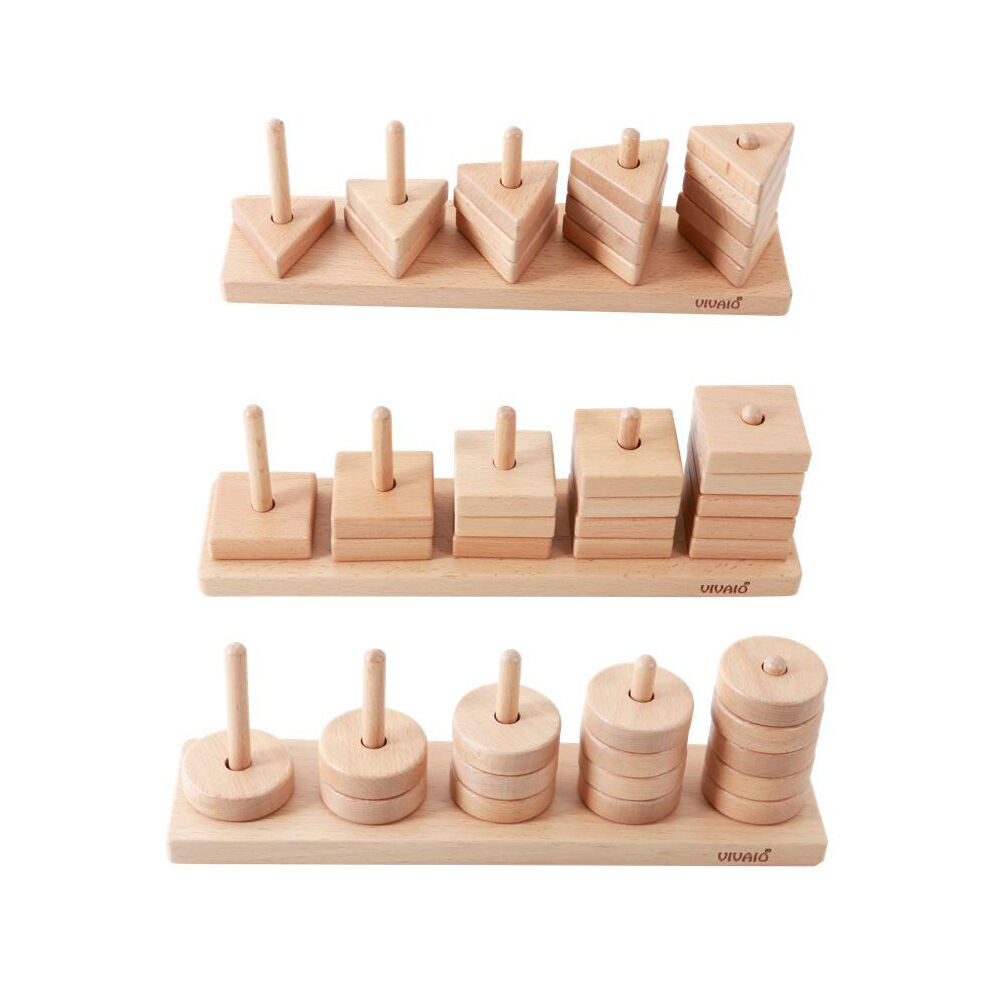 Buy Vivaio Shape Matching Set Shapes Educational Toy Brown Kids ...