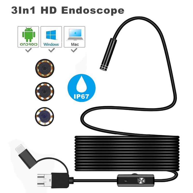 Buy Waterproof 5m Borescope/Endoscope USB A/C/Micro Inspection Camera ...