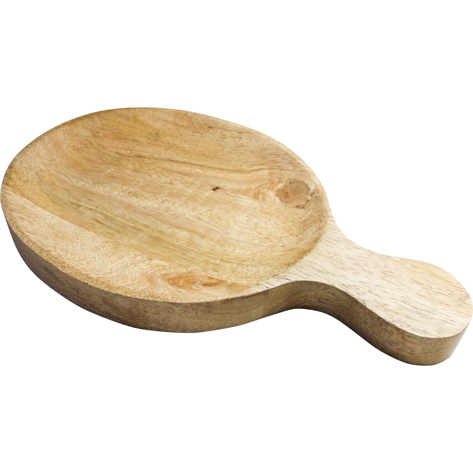 Buy Wooden 25.5cm Small Chapati Board w/ Handle Serving Platter Tray ...