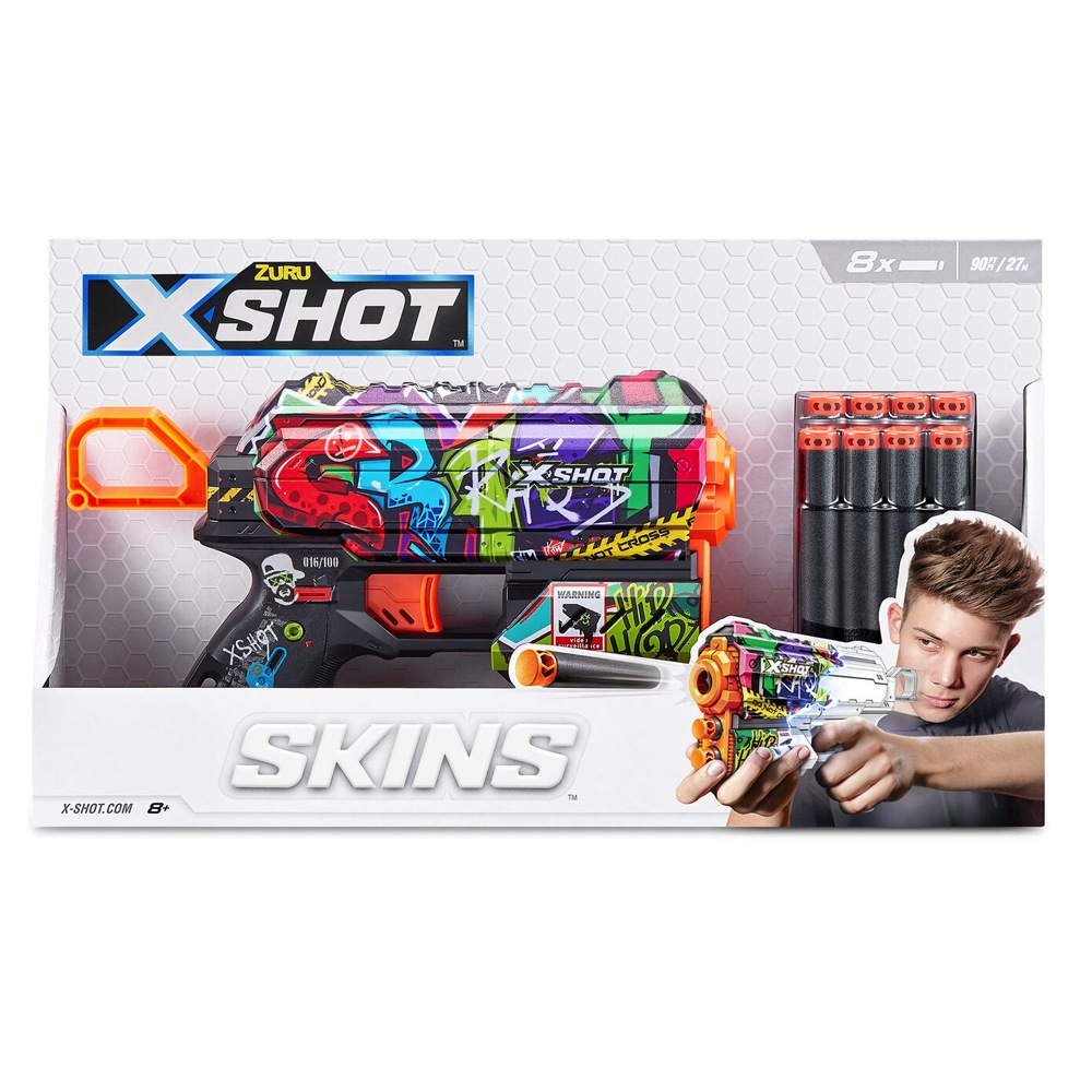 Buy Zuru X-Shot Skins Flux Blaster Gun w/ 8 Darts Kids/Children Toy ...