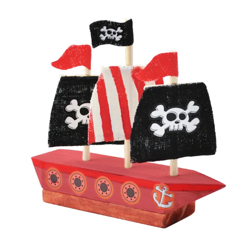 Buy Make & Paint Your Own Pirate Ship - MyDeal