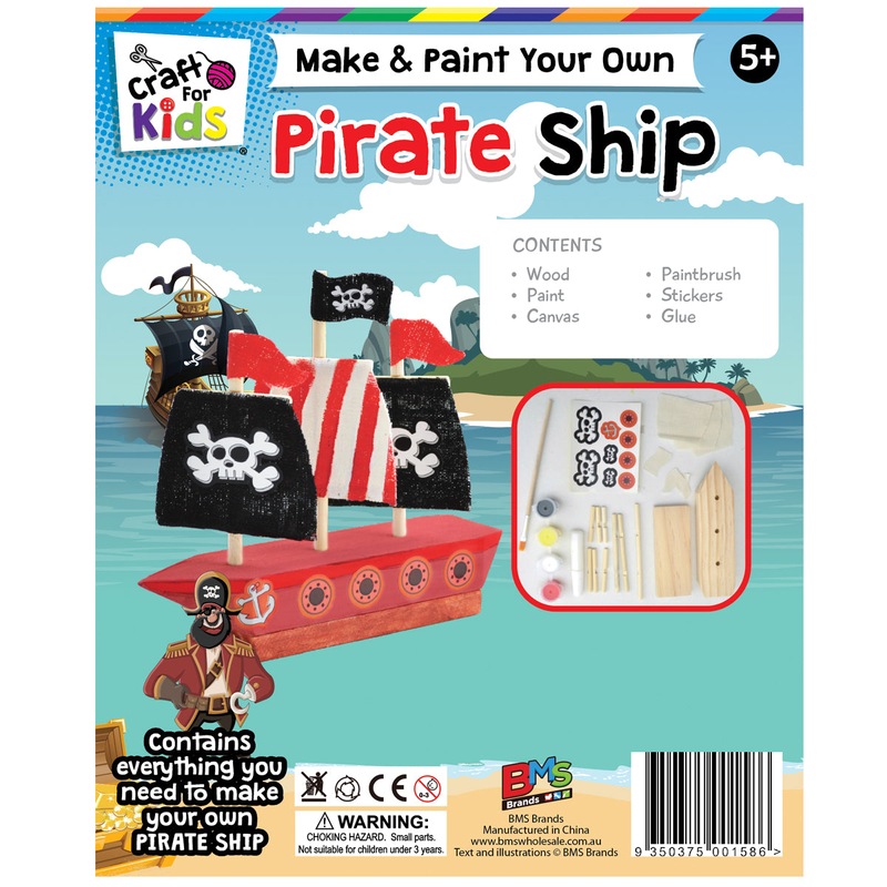 Buy Make & Paint Your Own Pirate Ship - MyDeal