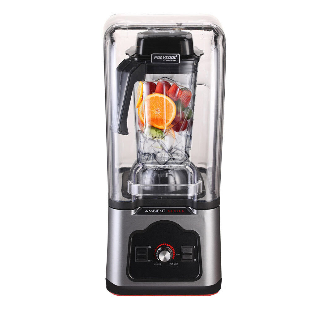 Buy POLYCOOL Commercial Blender Quiet Enclosed Processor Smoothie Mixer ...