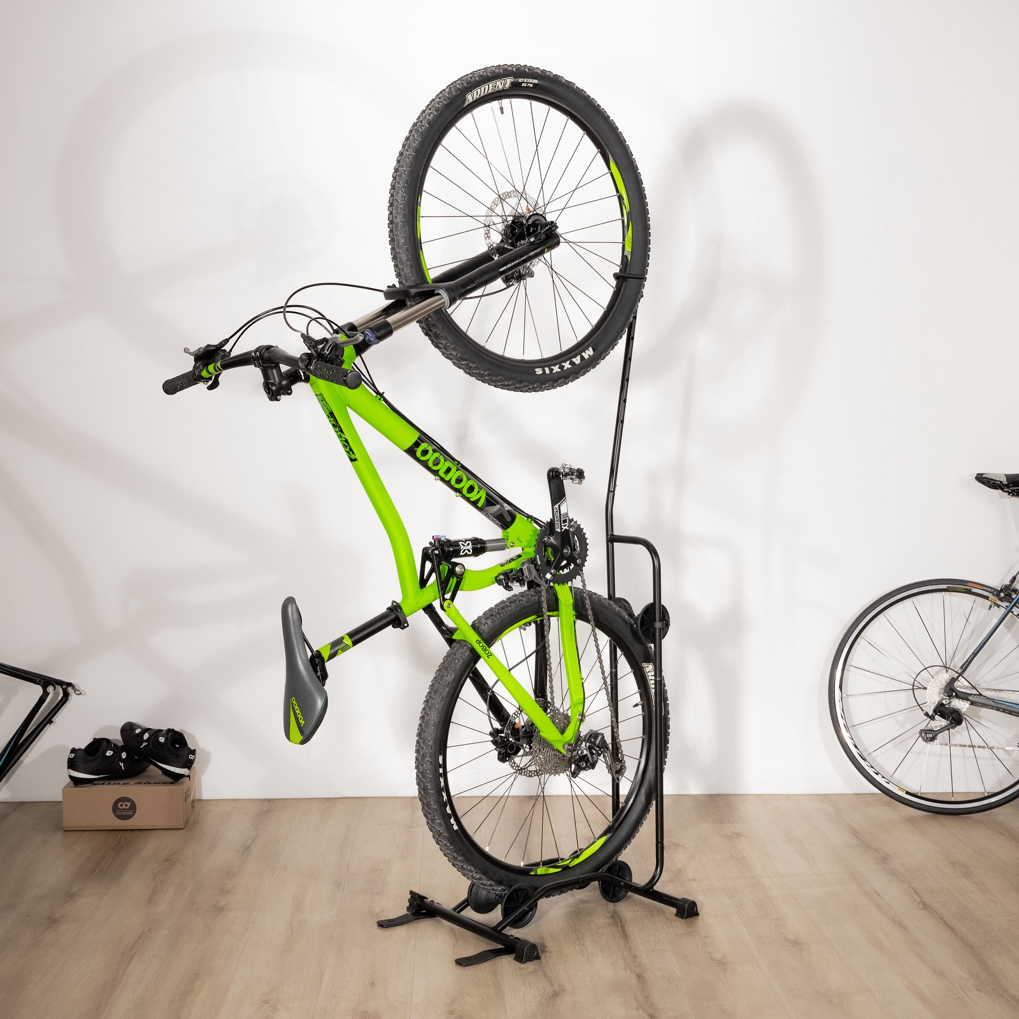 Buy CyclingDeal Upright Bike Stand for Fat Bikes MTB Road Bikes with up to 4 Tire Width Vertical Horizontal Adjustable Floor Bicycle Parking Rack MyDeal