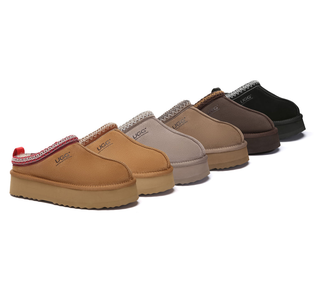 Buy AUSTRALIAN SHEPHERD® UGG Slippers Sheepskin Wool Ankle Platform Tazzy Tay - MyDeal Australia