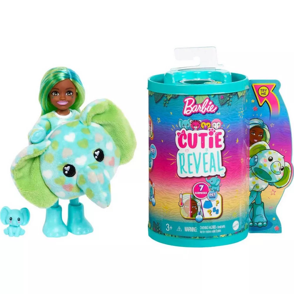 Buy Barbie Cutie Reveal Chelsea Elephant Doll Jungle Series - MyDeal ...