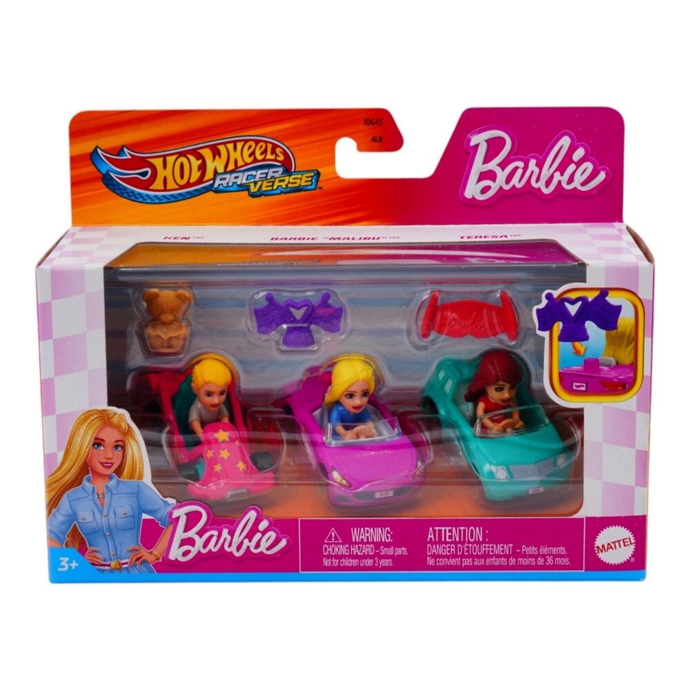 Buy Hot Wheels Racer Verse Barbie 3PK - MyDeal Australia