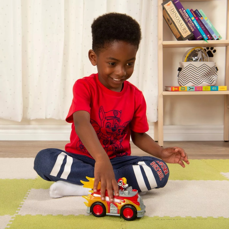 Buy Paw Patrol Mighty Pups Super Paw Marshall Deluxe Vehicle - MyDeal