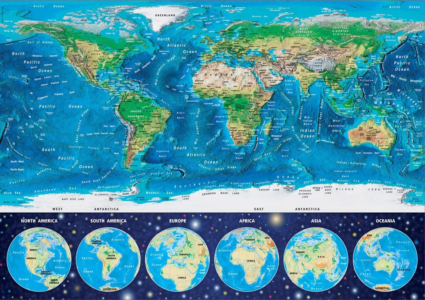Buy Educa - Neon World Map Puzzle 1000pc - MyDeal Australia