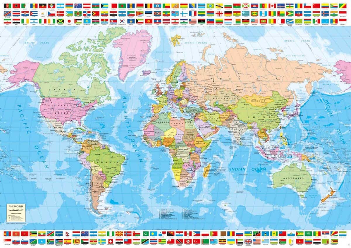 Buy Educa - Political World Map Puzzle 1500pc - MyDeal Australia