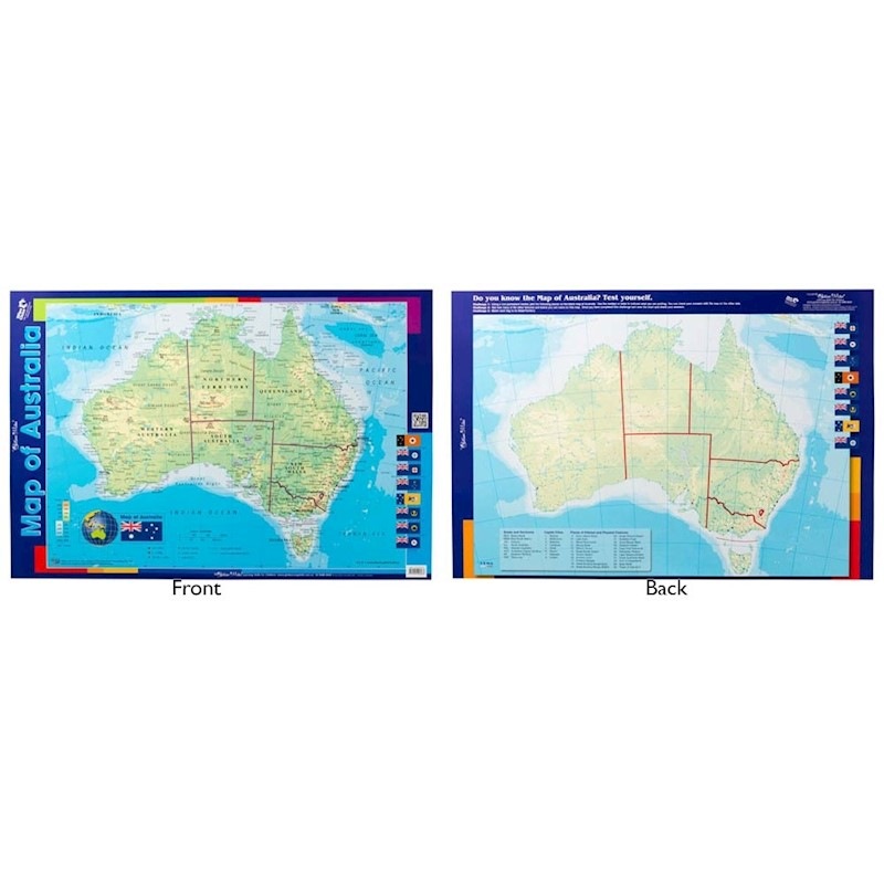 Buy Gillian Miles - Map of Australia Double Sided Chart - MyDeal Australia