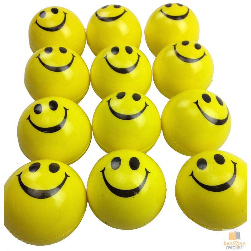Buy 12x YELLOW STRESS BALLS Hand Relief Squeeze Toy Reliever Antistress ...