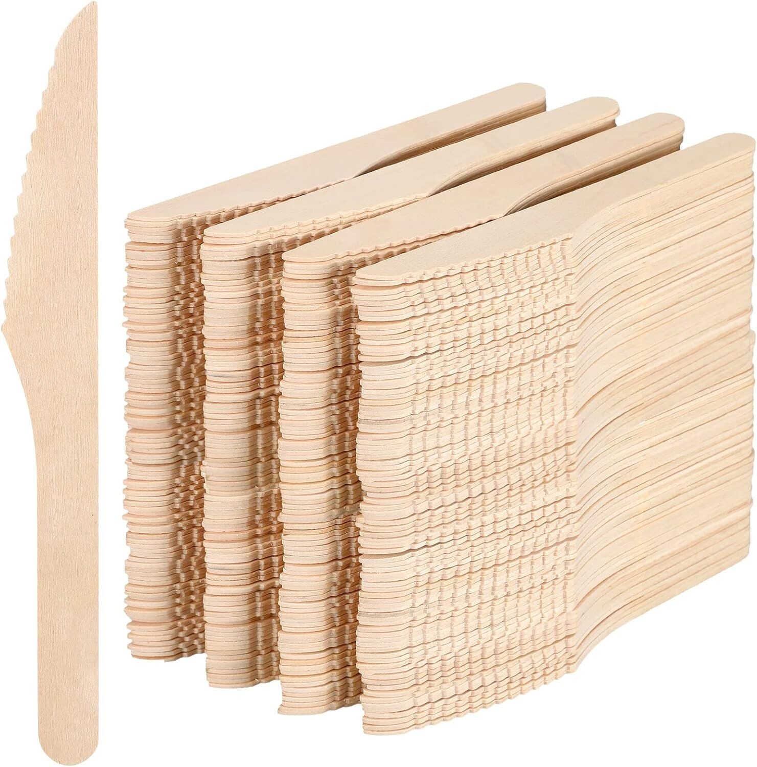 Buy 1800pcs 16.5cm Disposable Wooden Knives - Eco Friendly Cutlery ...