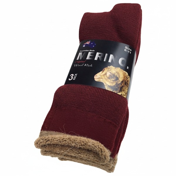 Buy 3 Pairs MERINO WOOL SOCKS Mens Heavy Duty Premium Thick Work Socks ...