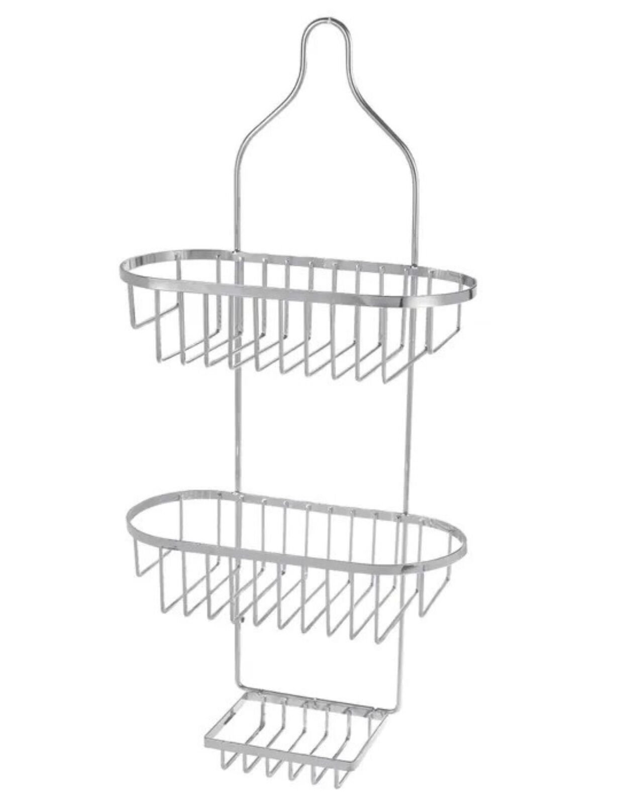 Buy 3 Tier Shower Caddy Bath Rack Hanging Over Hook Basket - Chrome ...