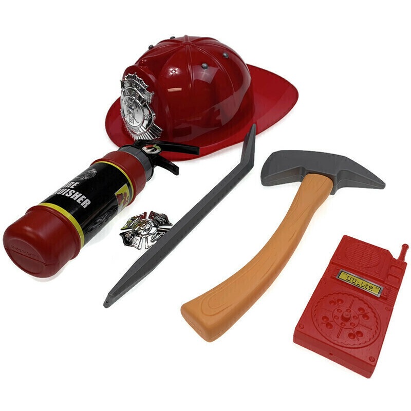 Buy 6pcs FIREMAN SET Kids Fire Chief Helmet Costume Halloween Book Week ...