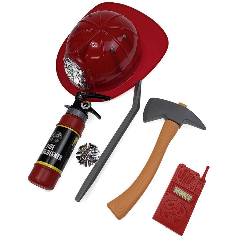 Buy 6pcs FIREMAN SET Kids Fire Chief Helmet Costume Halloween Book Week ...