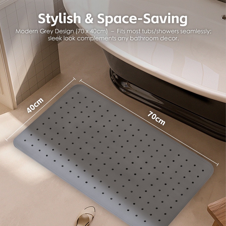 Buy 70×40 cm Anti‑Slip Grip Shower Rug Bath Mat w/ 100+ Suction Cups ...