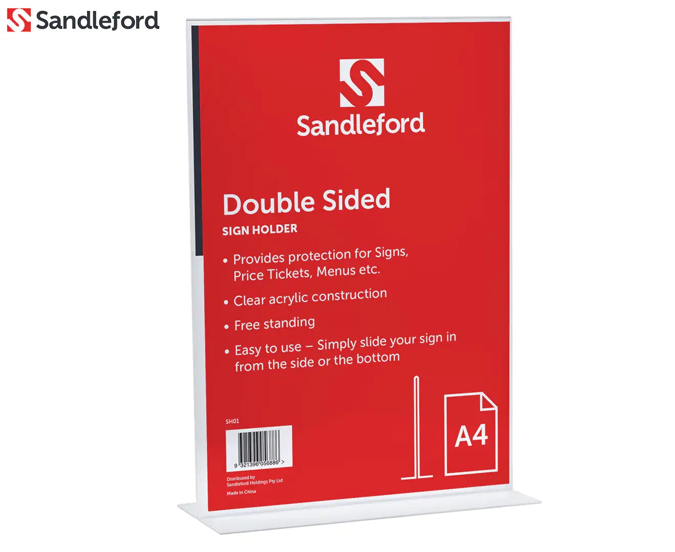 Buy A4 Double Sided T-Shape Sign Holder Display Stand Menu Paper W210 x ...