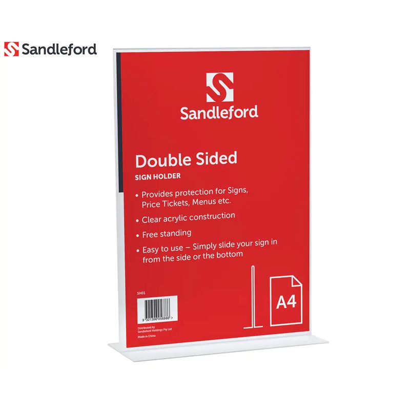 Buy A4 Double Sided T-Shape Sign Holder Display Stand Menu Paper W210 x ...