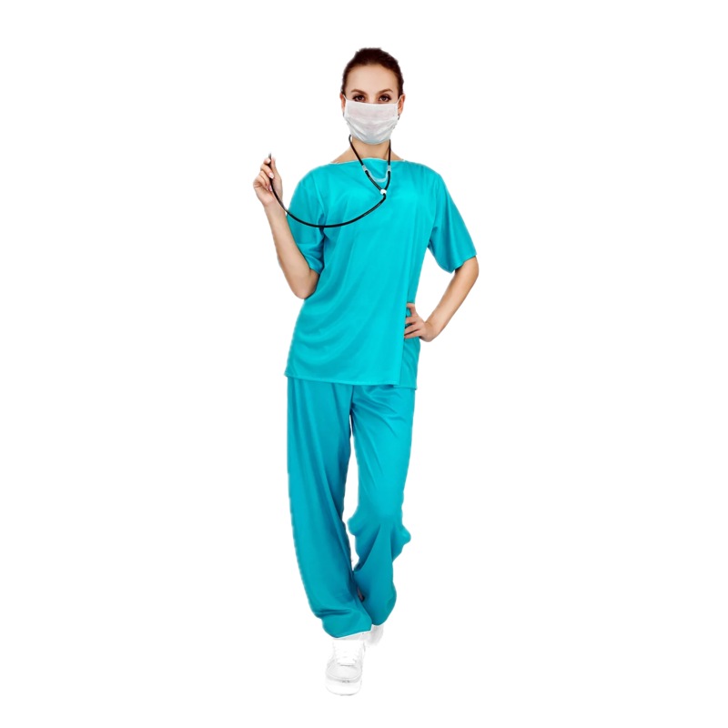 Buy Female Doctor Costume Emergency Scrubs Nurse Halloween Medical ...