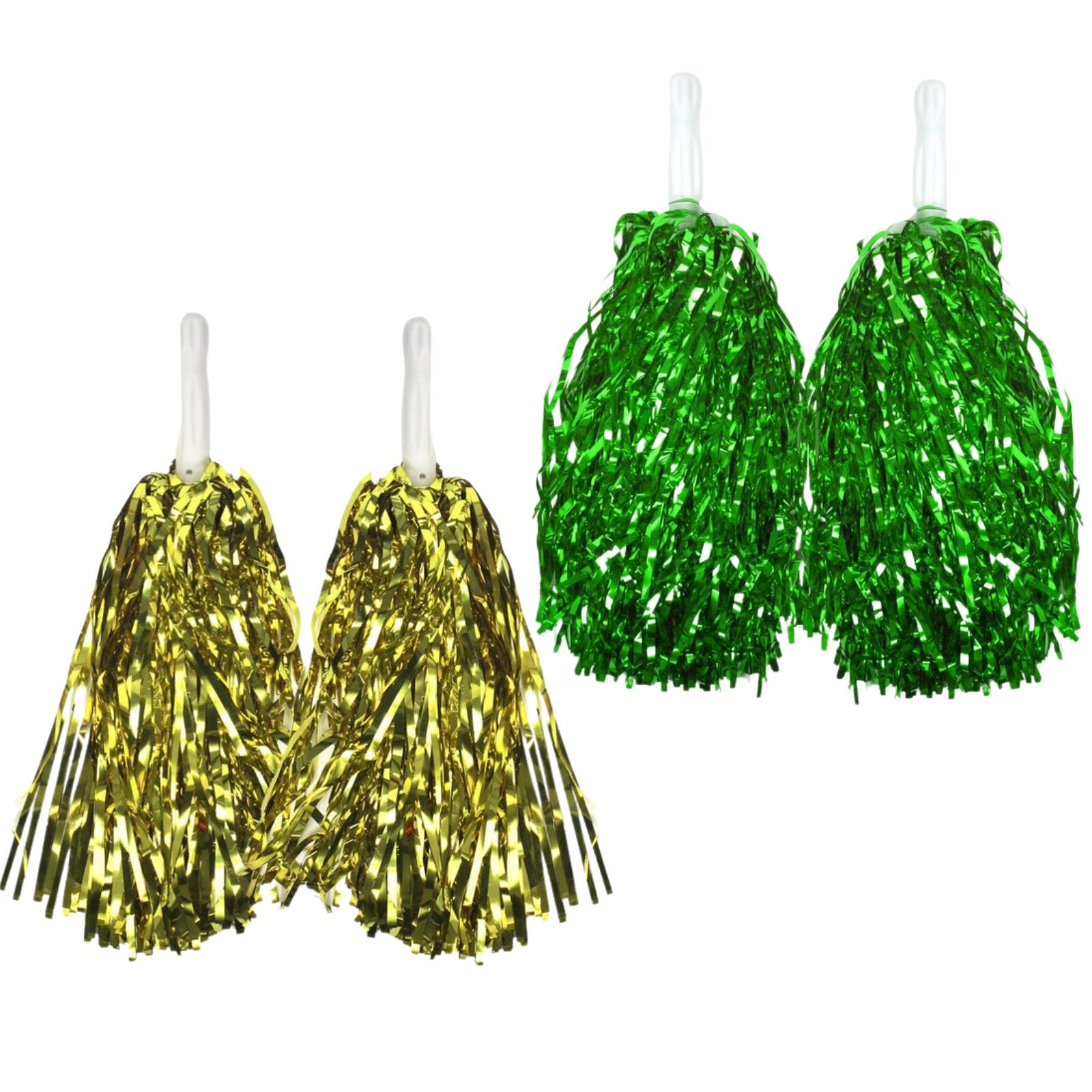 Buy Green & Yellow Metallic Cheerleading Pom Poms – 2-Pack (1 Green ...