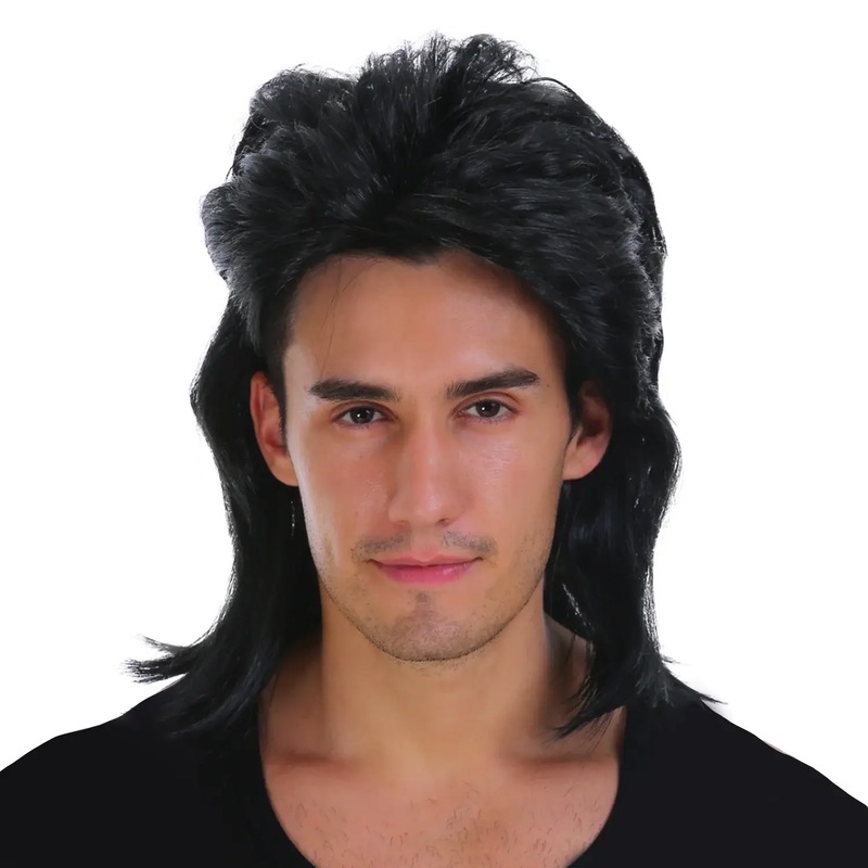 Buy Mullet Wig 80s Party Costume Rock Bogan Punk 70s 90s Hair - Black ...