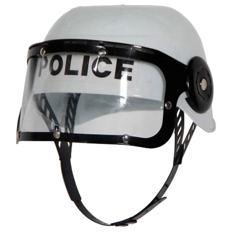 Buy POLICE HAT Plastic Helmet Cap Costume Party w Strap Clear Visor ...
