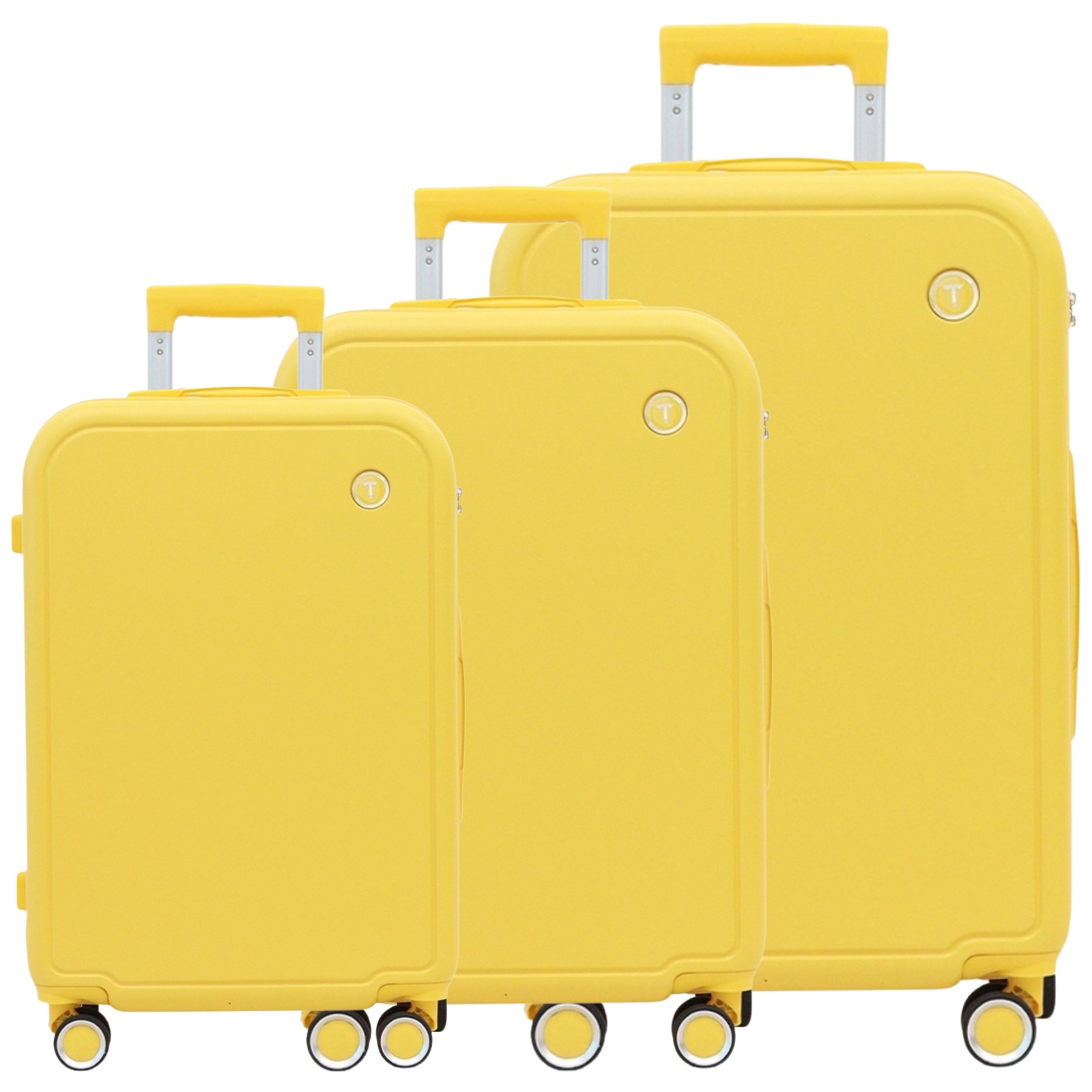 Buy TPartner 3-Piece Hardshell Luggage Bags Travel Trolley TSA - Yellow ...