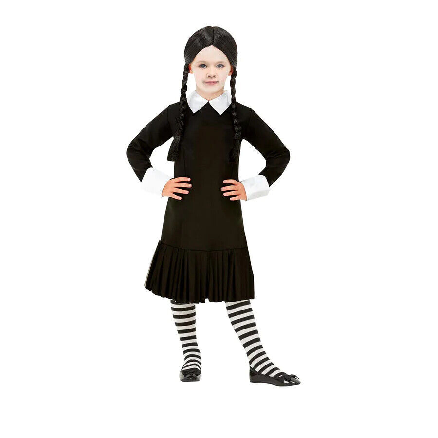 Buy Wednesday Addams Family Dress Up Book Week Halloween Girls Costume ...