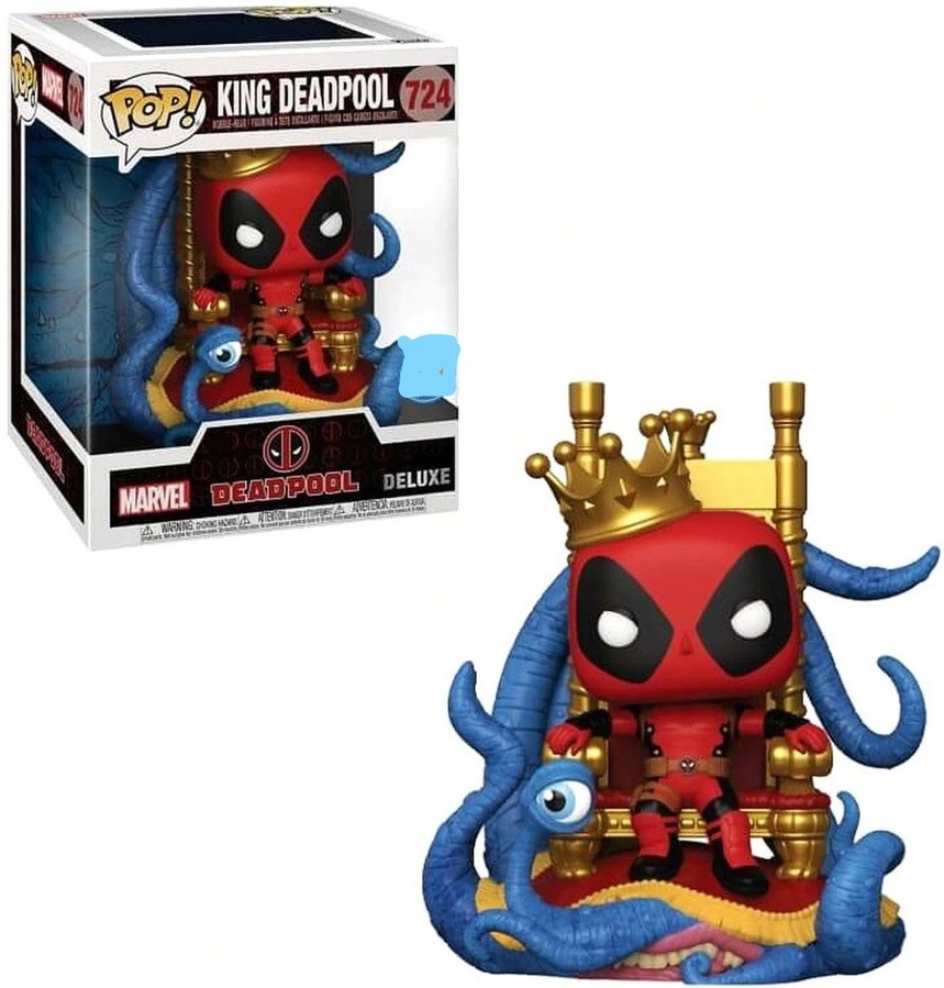 Buy Funko Pop Marvel King Deadpool on Throne Metallic Deluxe #724 Vinyl ...