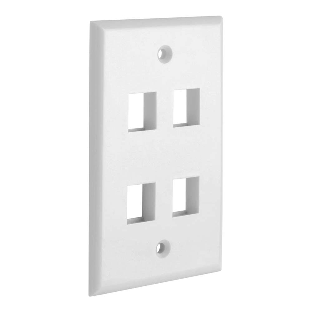 Buy 4 Port QuickPort outlet Wall Plate face plate, four Gang White ...